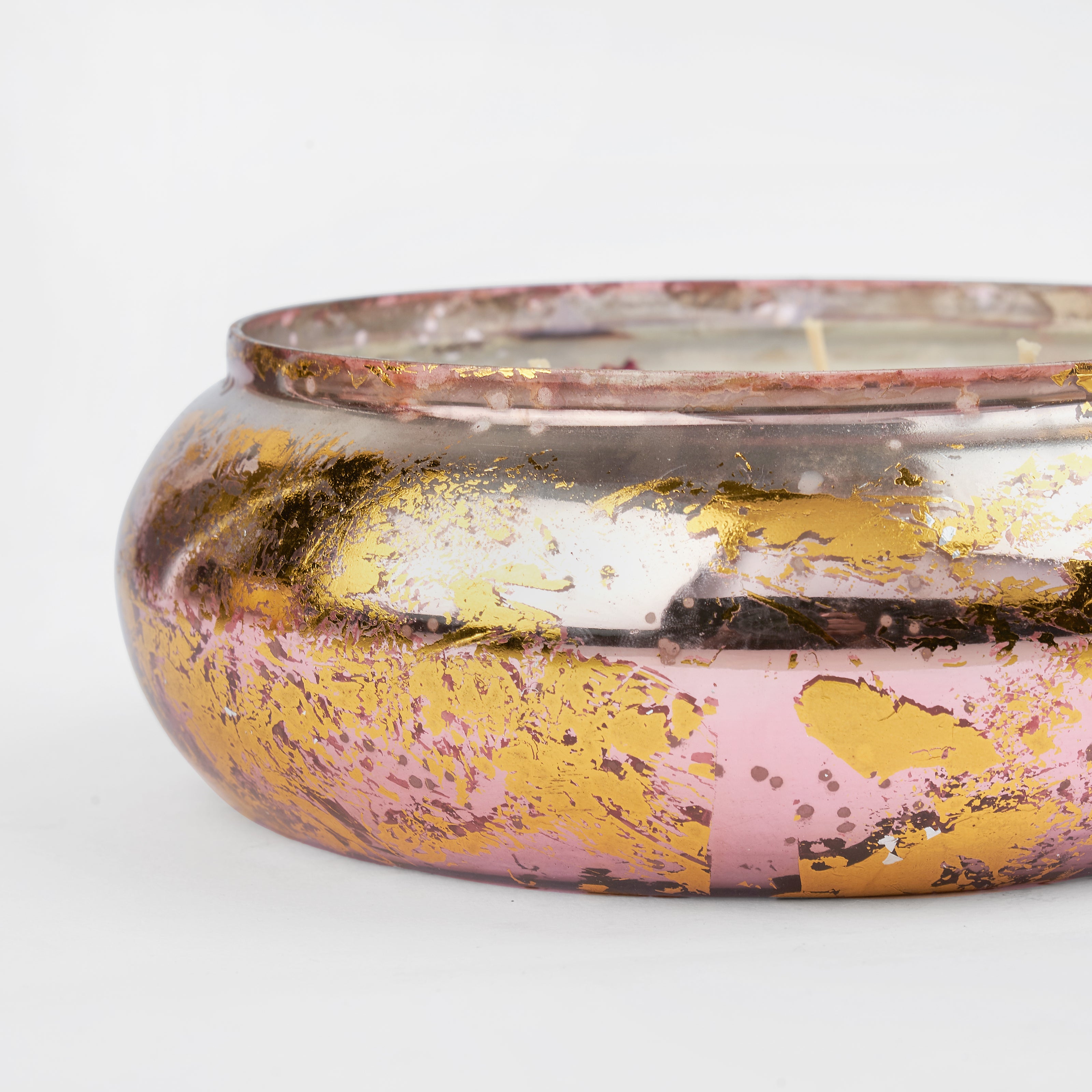 Rose Gold Foiled Glass Tray | English Rose | Scented Candles